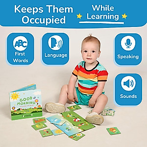 TOYVENTIVE Smart Baby Box for Boy - Educational Developmental Learning Toys 1 + Year Old, Montessori Toddler Busy Book, Flash Cards, Board Books, First Birthday Gifts Boys