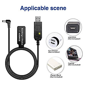 BAOFENG UV-5R Portable USB Charger Cable Indicator with Light for UV5R UV-82 BF-F8HP GT-3 UV-9R Plus Series Two Way Radios Charger(2Pack)