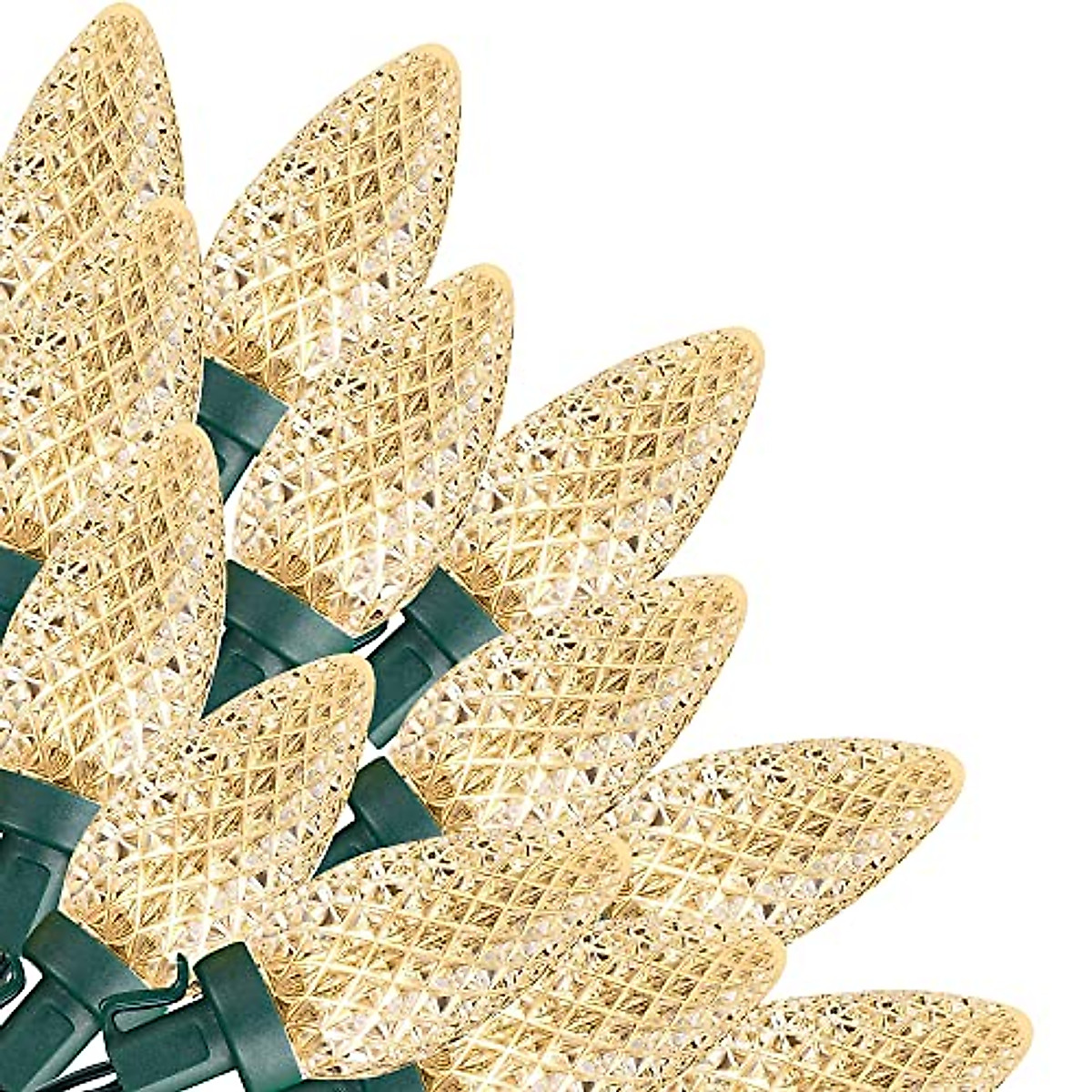 Dazzle Bright 5.5 Inch 50 Pack Christmas Light C9 Stakes + 50 LED 33 FT C9 Christmas String Lights