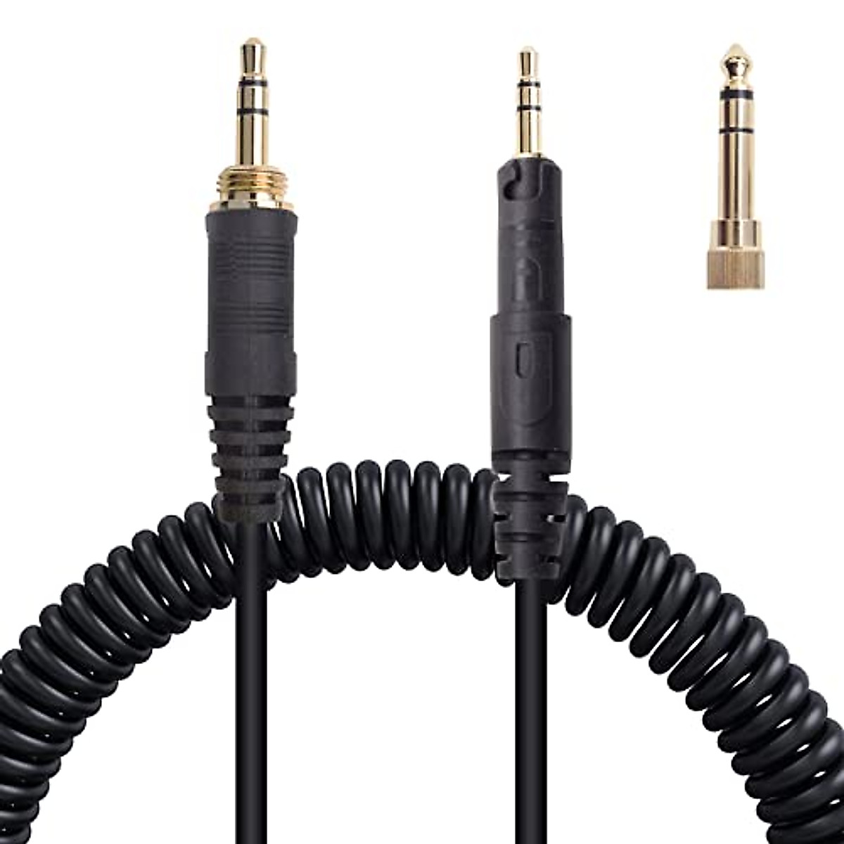 ATH-M50x Replacement Cable, Compatible with Audio Technica ATH-M50x、ATH-M40x、ATH-M70x、ATH-M60x Coiled AUX Headphone Extension Cable with 6.35mm Adapter(4ft extends to 10ft) (ATH-M50x/M40x/M70x)