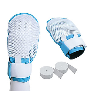 EZ Assistive Dementia Restraint Gloves Zipper Opening for Patients or Elderly Fingers Protection Dementia Products for elderly Reusable and Washable One Pair(2pcs)