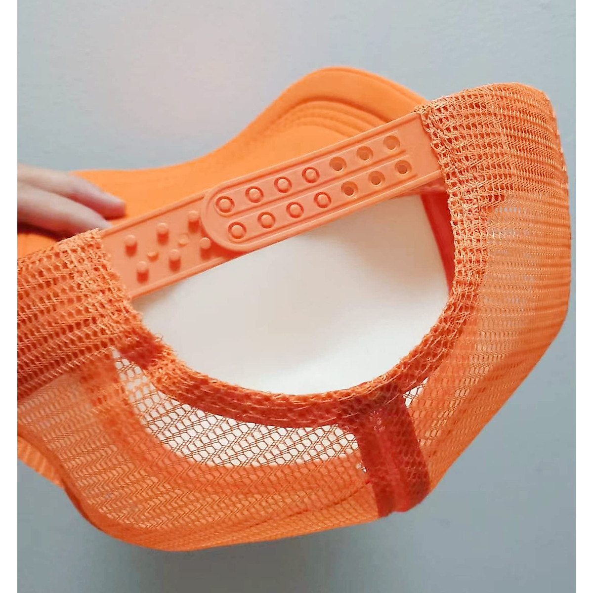 CUMIO Hats for Men and Women Mesh Baseball Cap, One Size Fits All, Fishing Sport Hat, Orange 7-7 5/8