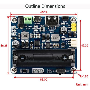 Recharged Solar Power Management Module for 6V~24V Solar Panel, Support Solar Panels, Or USB Power Adapter Battery Charging, 5V/1A or 3.3V/1A Regulated Output