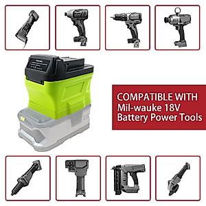 Laimiao Adapter for Ryobi 18V Battery, Convert to Replace for Milwaukee M18 18V Lithium Battery for Milwaukee M18 18V Power Tools(RYB18ML Adapter Not Battery)
