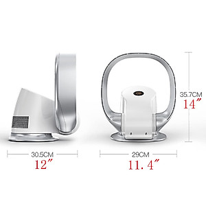 Bladeless Table Fan Cooler 14 Inch Wall Fan with Remote Control, 90° Oscillating Quiet Fan, 9 Speeds, Air Circulator Fan for Home Office Bedroom Living Room