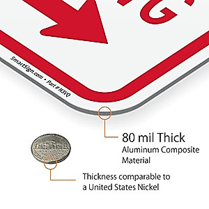 SmartSign No Parking Sign with Bidirectional Arrow and Symbol - 2 Pack, 18 x 12 inch, 2mm Aluminum Composite, Red/Black on White