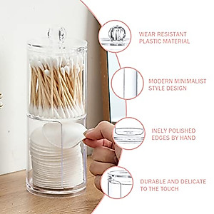 FOMIYES Cotton Bud Holder Jewelry Stand Cotton Pads Holder Cotton Balls Swab Holder Container with Lid Makeup Removers Pad Container for Nail Polish Makeup Removers Pad Jewelry Holder