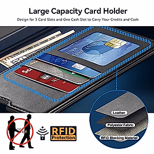 voscu Detachable Wallet Case for iPhone 14 Pro Max 6.7'' Compatible with MagSafe, Support Wireless Charger, Vegan Leather Flip Folio Magnetic Phone Case with Card Holders [RFID Blocking]-Black