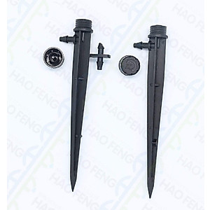 Mini Skater 360 Degree Adjustable Drip Emitters Sprayer Irrigation Drippers Sprinklers Watering Drippers on Stake Fit for 1/4 Inch (4/7mm) Drip Irrigation Tubing (Black,25Pcs)