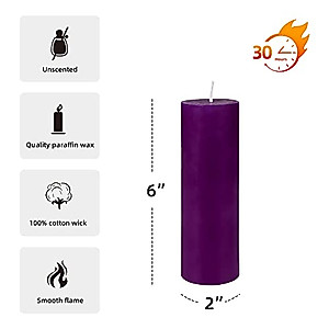Zest Candle Pillar Candle, 2 by 6-Inch, Purple