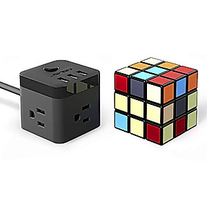 Power Strip with USB, Outlet Strip JSVER USB Power Strip, Power Strips 3 USB Ports 3 Outlets, 4.92ft Power Extension Cord for iPhone Xs/XR/X/8, Travel, Office, Cruise Ship, Dorm (Black)