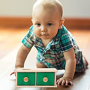 PATKAW Montessori Toys Montessori Toys 2 Year Old Toys Object Permanence Box Montessori Coin Box Toys with Drawer for Toddlers Preschoolers Toy 1 Set Montessori Toys 2 Year Old Toys 2 Year Old Toys