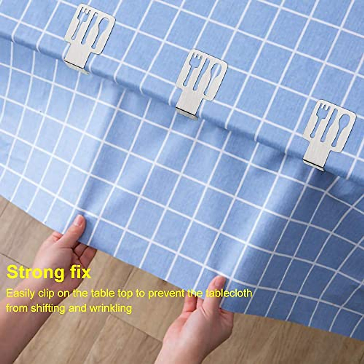 Snader - Tablecloth Clips for Outdoor Tables - 8 Pack Stainless Steel Clips for Outdoor Table Cloth Holders Llifetime Picnic Tables, Home, Kitchen, Restaurant, Weeding, Picnic, Patio and Party