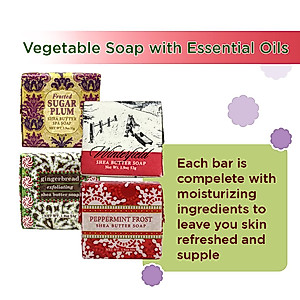 Greenwich Bay Trading Shea Butter Soap Sampler - Boxed Set of 4 Assorted Scents (Christmas Holiday 4)