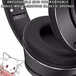 Zuri Sana Cat Ear Gaming Headphones Wired AUX 3.5mm with LED Light, Foldable Stereo Game Music Sound Over-Ear Headsets with Microphone Kids Adult Gift for PC, PS4, Switch, Cellphone, Pad, Laptop