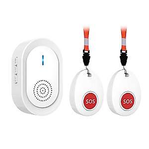 CallToU Caregiver Pager Wireless Call Buttons for Elderly, Portable Nurse Call Bell 600+ Feet for Elderly Monitoring, Alert Button for Seniors 1 USB Receiver 2 Call Button
