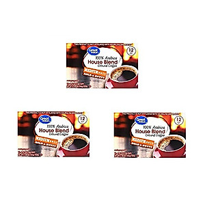 Great Value House Blend Ground Coffee Single Serve Cups, Medium Roast, 5.08 oz, 12 Count - (PACK OF 3)
