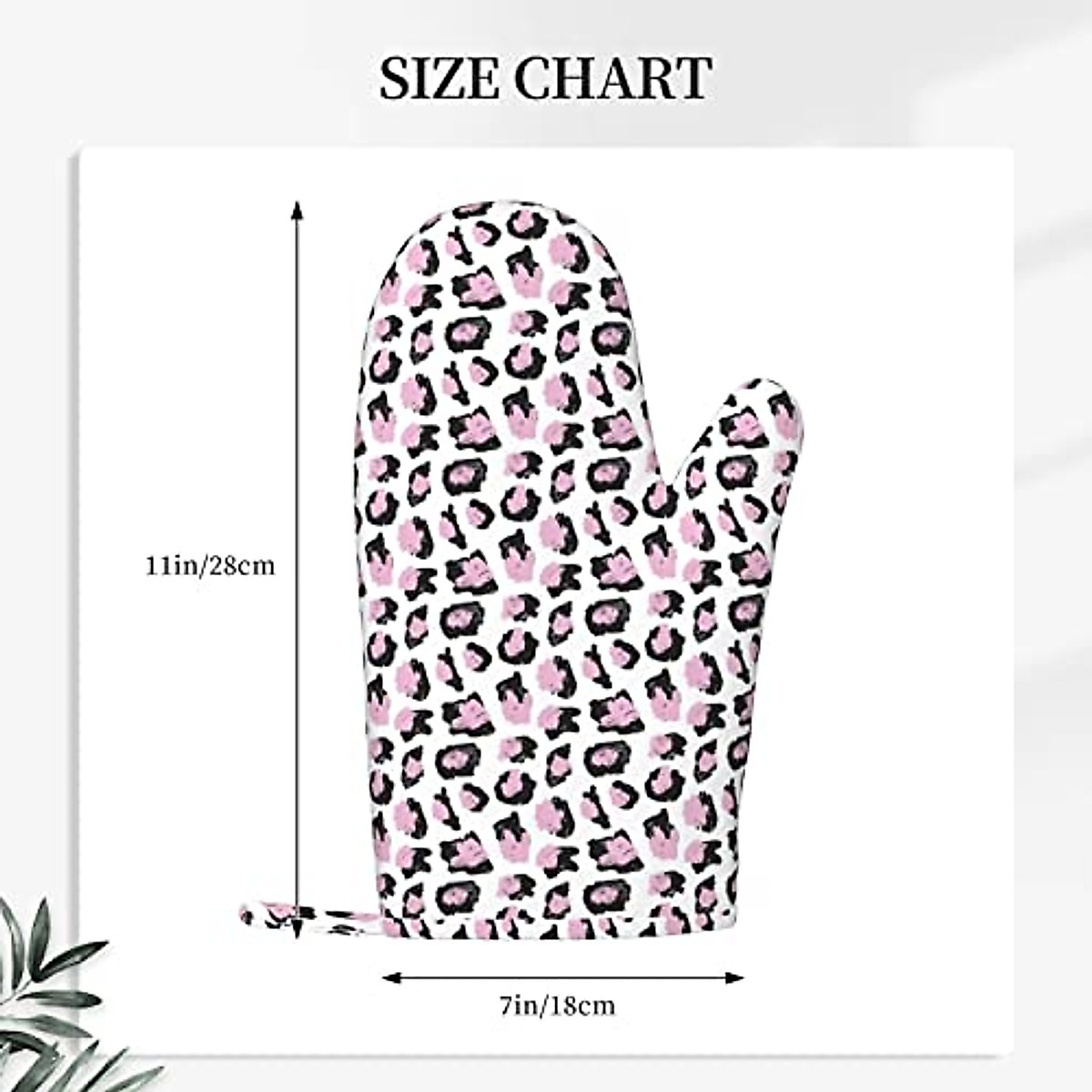 Cactus Thicker Oven Mitts/BBQ Gloves,Spring Garden Plants Arrows,Oven Glove Heat Resistant 464℉ with Non-Slip Silicone Surface for Bake,Cooking,BBQ,Mint Green