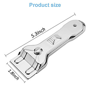 Glass Scraper - Genuine Quality Halogen & Ceramic Hob Scraper Non Scratch, Suitable for Glass Ceramic and Induction Cooktops (1 x Glass Scraper & 5 x Blades)