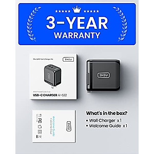 45W USB C Super Fast Charger, INIU I622 PD PPS Foldable Dual USB C Wall Charger Supports Super Fast Charging for Samsung S23 Ultra/S23/S22/S21/S20/Note, MacBook Air, Steam Deck, iPhone 14, iPad
