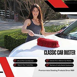 The Original California Car Duster California Car Duster 62443 Standard Car Duster with Plastic Handle, Red 25 Inch