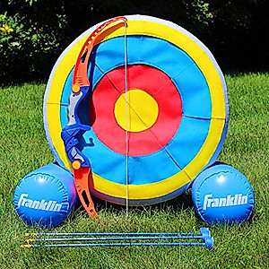 Franklin Sports Kids Archery Target - Inflatable Standing Target with Self-Stick Bullseye & Arrows