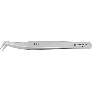 Excelta - 6-S-SE - Tweezers - Flat Sharp Point - Angulated - One Star - Anti-Mag. SS, 0.06" Height, 0.3930" Wide, 4.5" Length