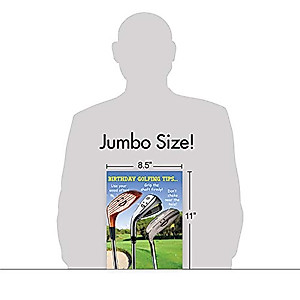 The Best Card Company - 1 Large Birthday Card with Envelope (8.5 x 11 Inch) - Fun Wordy Celebration Card for Birthdays - Golfing Tips J9002BDG