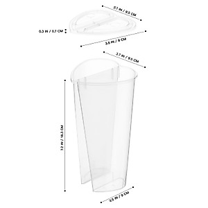 MILISTEN Heart- shaped Plastic Drink Cups with Lids, 20PCS Clear Double Enjoy Bubble Tea Cup Disposable Smoothie Coffee Mug Sharing Tumblers for Valentines Day Milk Tea Juice Champagne
