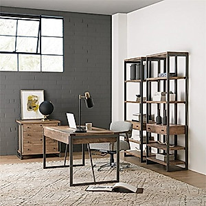 Hooker Furniture Writing Desk in Medium Wood and Gray