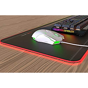 FIRSTBLOOD ONLY GAME. AJ52 Watcher RGB Gaming Mouse, Programmable 7 Buttons, Ergonomic LED Backlit USB Gamer Mice Computer Laptop PC, for Windows Mac Linux OS, Star White