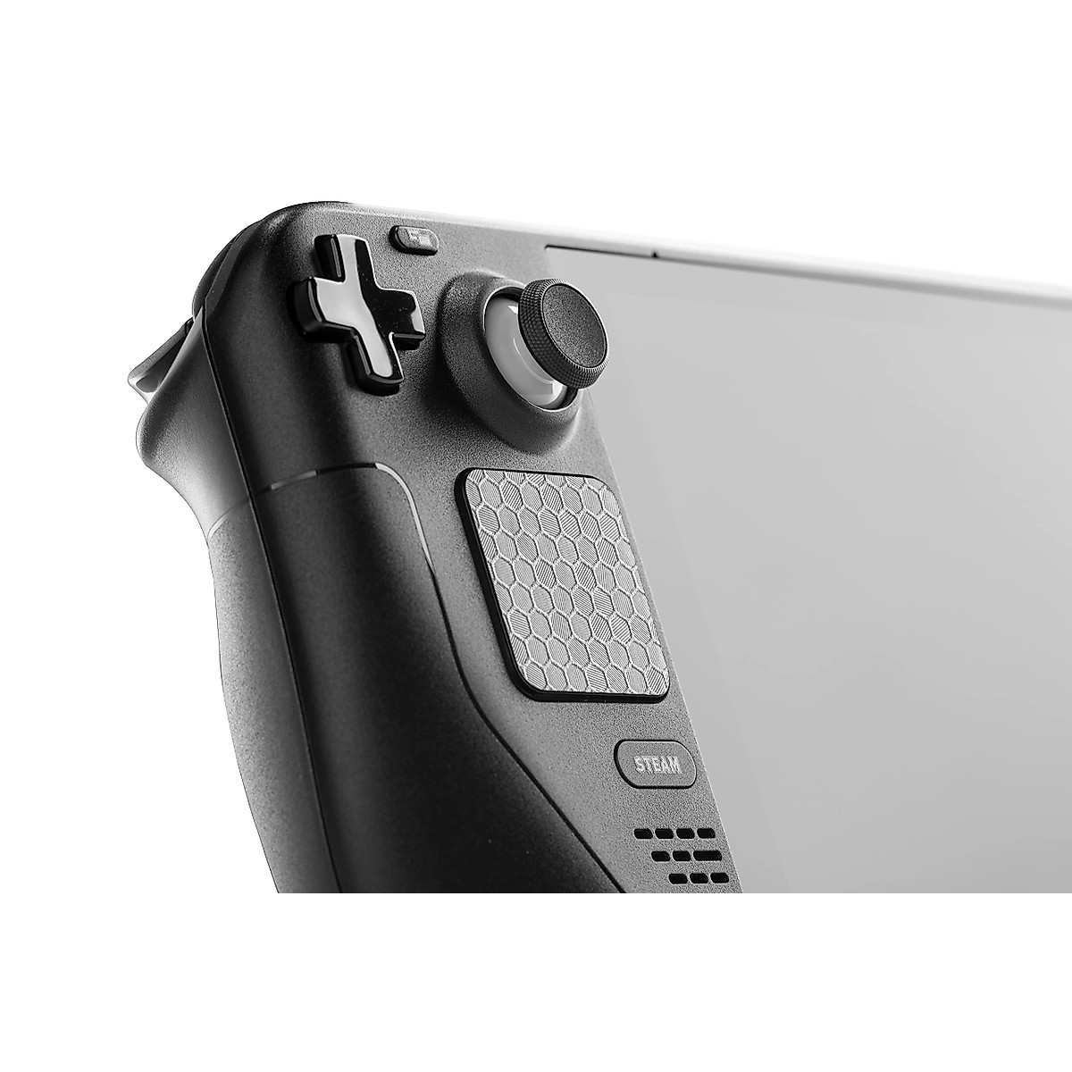TouchProtect Steam Deck Grip Kit - Front touchpad and back button skin set. Steam Deck accessory bundle. (Hex Silver)