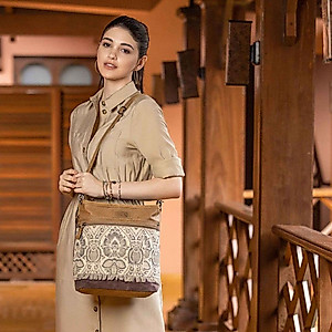 Myra Bag female Brandish Shoulder Bag Upcycled Canvas & Leather S-2656