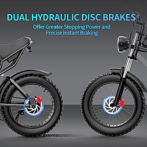 Ridstar 1000W 30MPH Fat Tire Electric Motorcycle with Removable 48V20Ah Battery and Full Suspension