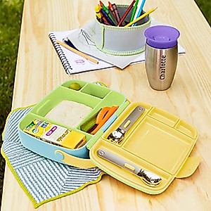 Munchkin® Lunch™ Bento Box for Kids, Includes Utensils, Green