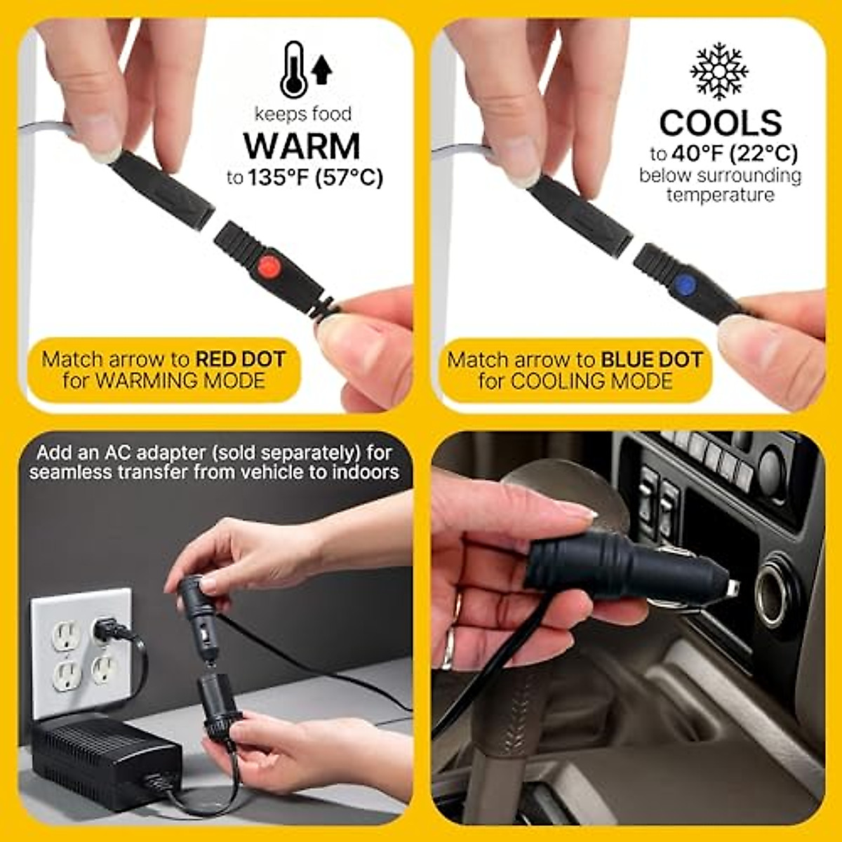 Koolatron Electric Portable Cooler Plug in 12V Car Cooler/Warmer 29 qt (27 L), No Ice Thermo Electric portable Fridge for camping, Travel Road Trips Trucking with 12 Volt DC Power,Gray/White.