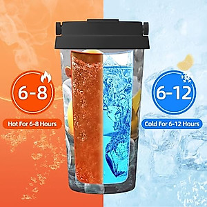 GTKSYNVE Reusable Coffee Mug with Lid and Handle, Bubble Duck Tumbler for Hot & Cold Drinks 16oz Stainless Steel Insulated Coffee Tumblers Double Wall Vacuum Thermal Cup