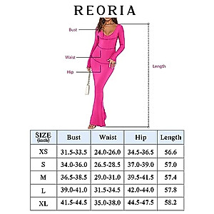 REORIA Women's Sexy Soft Lounge Ribbed Long Dress Fall Elegant Formal Wedding Guest Long Sleeve Deep V Neck Bodycon Maxi Dresses Coffee X-Small