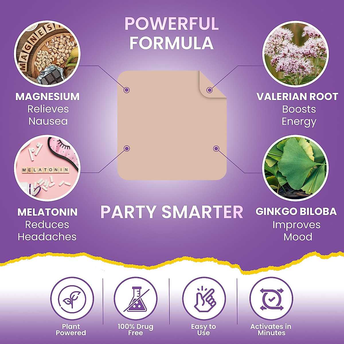 Viory Recovery Patches 60 Pack - Wake Up Refreshed & Energized with Our 100% Natural Ingredients Recovery Patch - Skin-Friendly & Waterproof - Apply Before Drinking - Enhanced Morning Formula