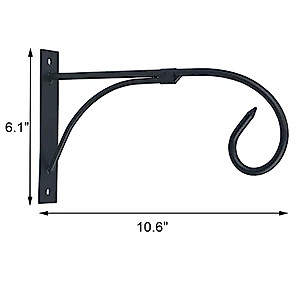 Tinsow Plant Bracket Iron Wall Hooks Straight Downcurled Hanging for Wind Chimes, Flower Baskets, Decorative Plants, Lantern, Wind Spinners, Bird Feeders, Indoor or Outdoor Decoration