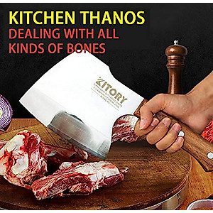 Kitory Super Heavy Duty Meat Cleaver 6" K5 + Viking Knife Butcher Boning Knife, Full Tang Multipurpose Man Sharp Kitchen Chef Knife HB02