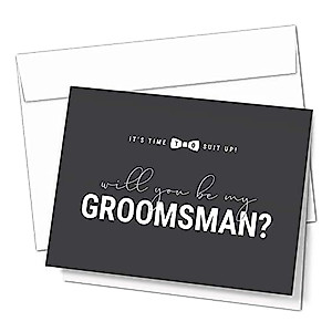 Hat Acrobat Groomsman Proposal Cards 8 Will You Be My Groomsman and 2 Best Man Cards with Envelopes | Set of 10 Groomsmen Cards
