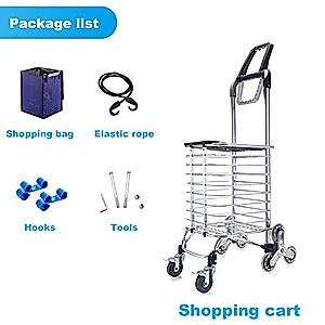 Shopping Cart Grocery Folding with Wheels Cover, Stair Climber Shopping Cart for Groceries with Double Handle for Utility Shopping Cart Purple
