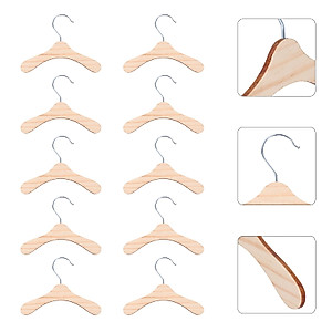 Totority Clothes Hangers 10pcs Clothes Hanger Dog Clothes Hanger Wood Hanger Dog Clothes Rack Clothes Hanger Home Pet Costume Miniature Item Rack Hanger Wooden Hangers