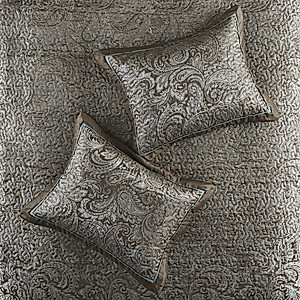 Madison Park Aubrey Reversible Quilted Bedspread Set, Solid Reverse Summer Breathable, Lightweight All Season Bedding Layer, Matching Shams, Bedspread King(120"x118"), Blue 5 Piece