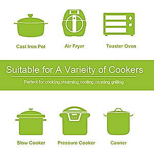 Silicone Roasting Rack for Baking Canning Cooking Steaming, Crock Pot Pressure Cooking Rack for 6 Qt 8-Quart Slow Cookers, Oval-Green-2Set