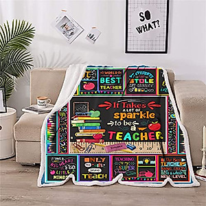 Teacher Gifts For Women Men, Teacher Blanket Teacher Appreciation Gifts Throw Blankets 50"x60", Thank You Best Teacher Gifts for Teachers Day Graduation Retirement from Student, Back to School Blanket