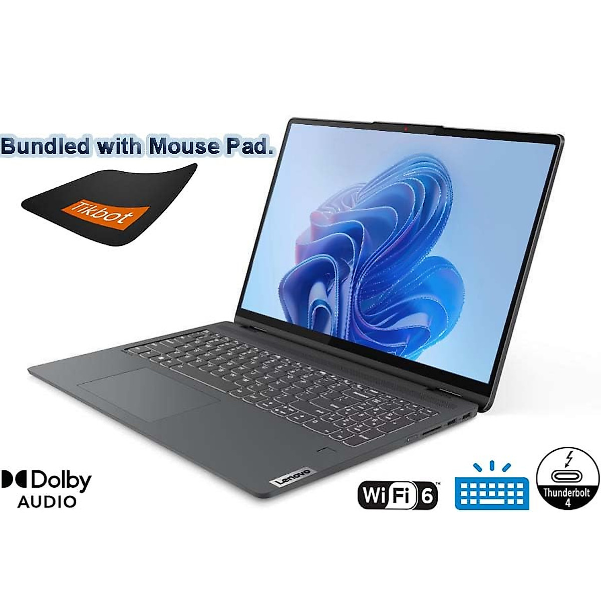 Lenovo IdeaPad Flex 5 16" 2-in-1 Touchscreen Laptop, 10-Core i7-1255U, Win 11 Pro, 100% sRGB, 400nits, WQXGA (2560 x 1600) 16:10, Backlit KB, Wi-Fi 6, Thunderbolt 4, w/HDMI (16GB RAM | 1TB PCIe SSD)