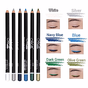 Eye Liner Pencil Set - 12 Assorted Colors Natural Matte Long Lasting Hypoallergenic Eyeliners Eye Makeup Soft Crayon Pencils (Black Gray Brown Plum Purple Lavender Pink etc)
