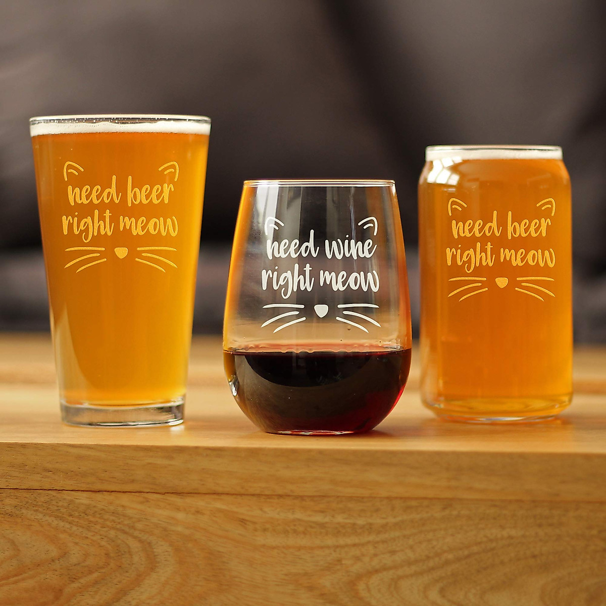 Bevvee Need Wine Right Meow - Cat Wine Tumbler Glass with Sliding Lid - Stemless Stainless Steel Insulated Cup - Funny Cute Gifts - Pink